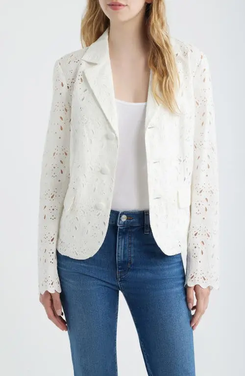 FRAME Paisley Cotton Eyelet Blazer