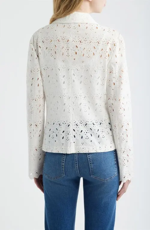 FRAME Paisley Cotton Eyelet Blazer