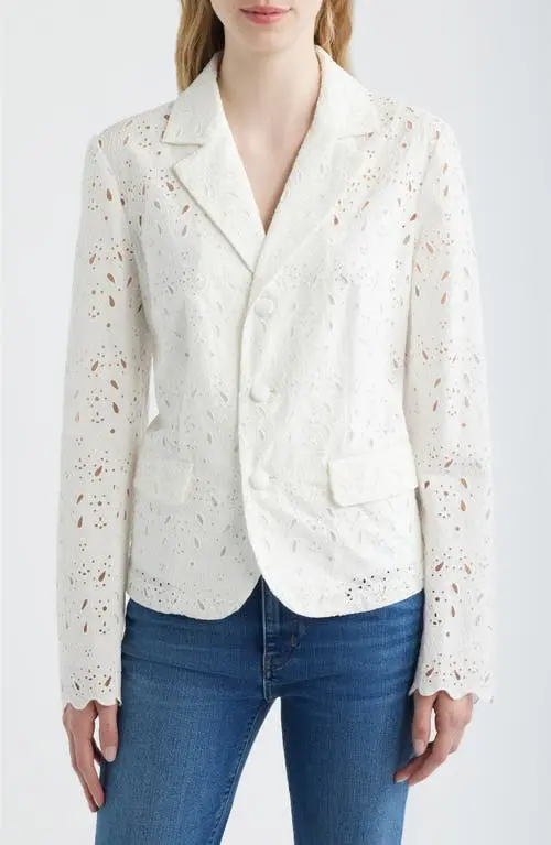 FRAME Paisley Cotton Eyelet Blazer
