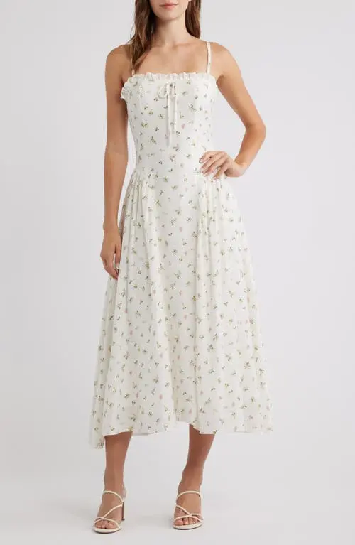Lulus Floral Print Midi Dress
