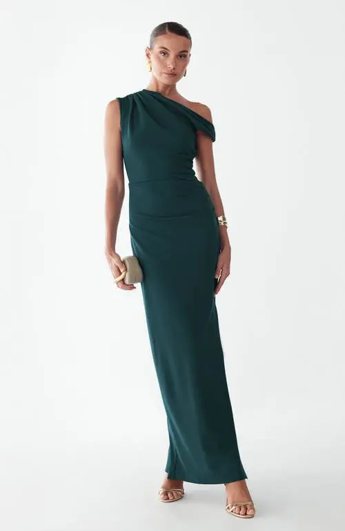 ST MRLO Raye Maxi Dress One Shoulder, Asymmetrical Neckline - Teal