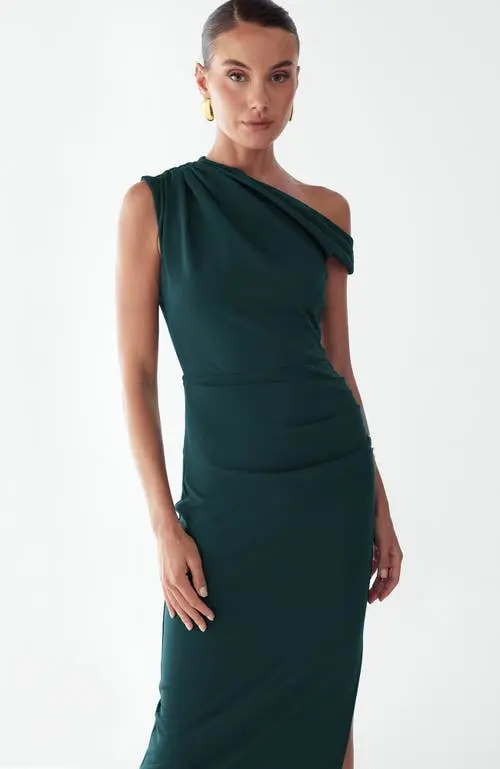ST MRLO Raye Maxi Dress One Shoulder, Asymmetrical Neckline - Teal