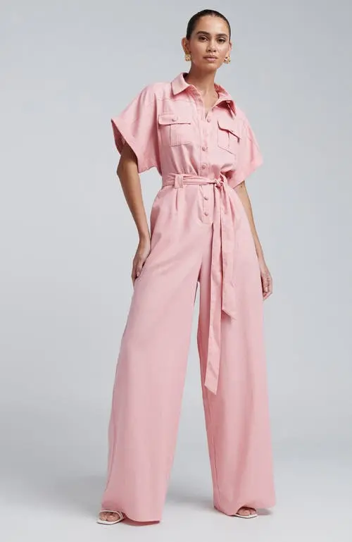 BWLDR Ara Linen Jumpsuit - Pink