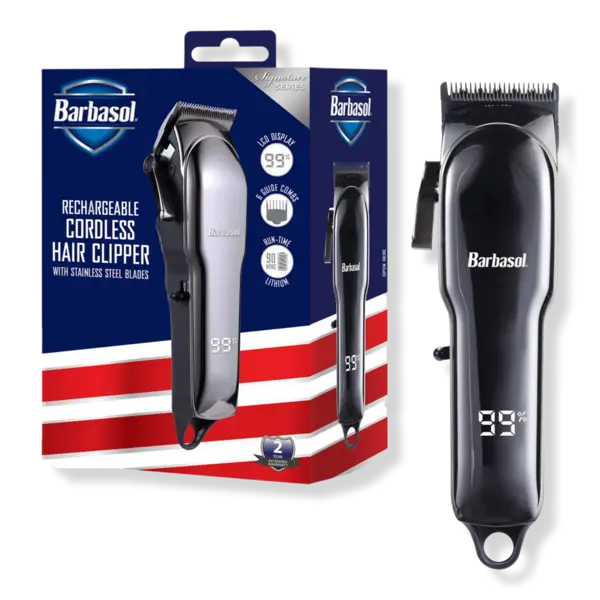 BARBASOL SHAVING Lcd Display Rechargeable Hair Clippers & 6 Clipper Guard Combs - One-color