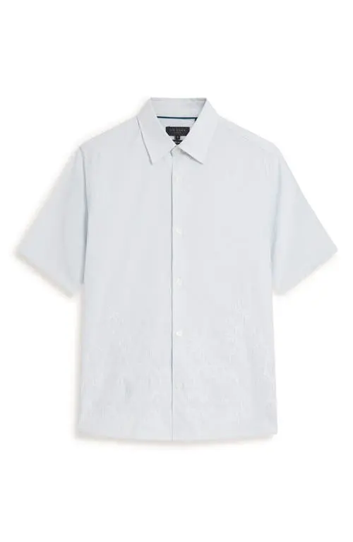 Ted Baker London Josefh Print Cotton Short Sleeve Button-up Shirt