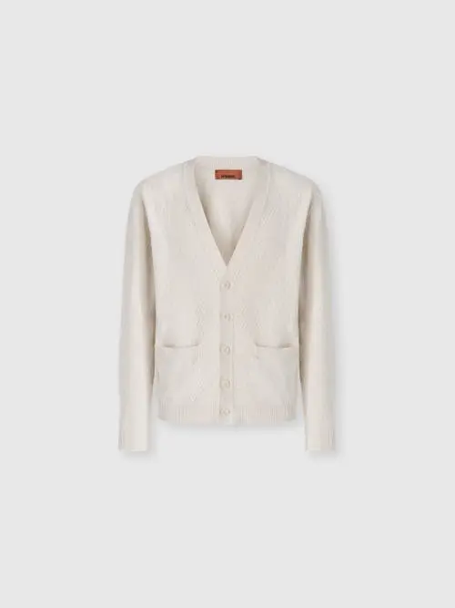 Missoni Wool And Cotton Chevron Cardigan With Pockets