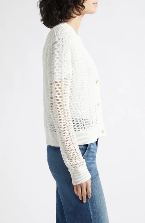 REISS Star Open Stitch Cotton Blend Cardigan