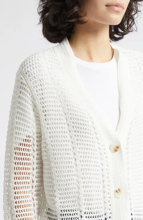 REISS Star Open Stitch Cotton Blend Cardigan