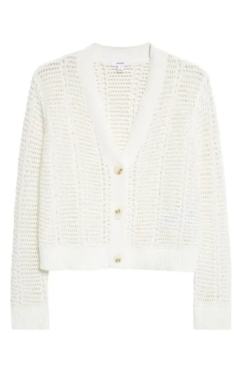 REISS Star Open Stitch Cotton Blend Cardigan