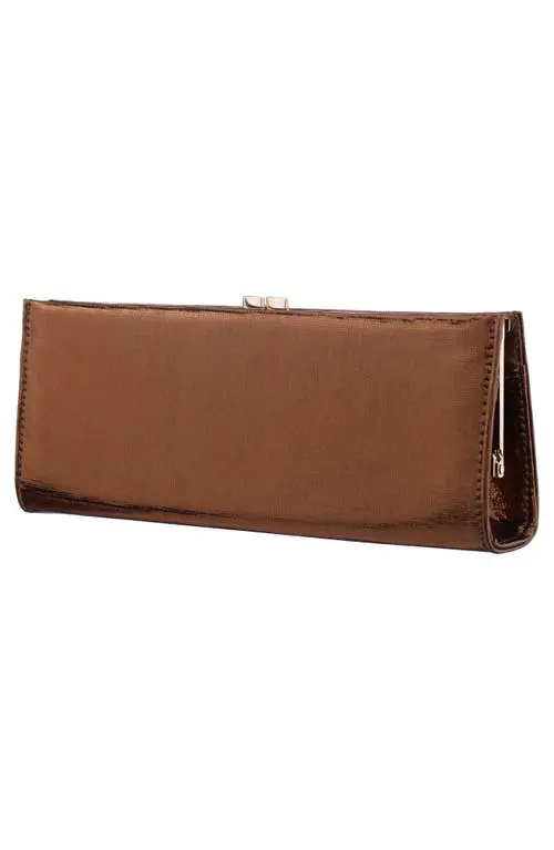 Nina Tierney Clutch With Optional Chain Strap - Bronze
