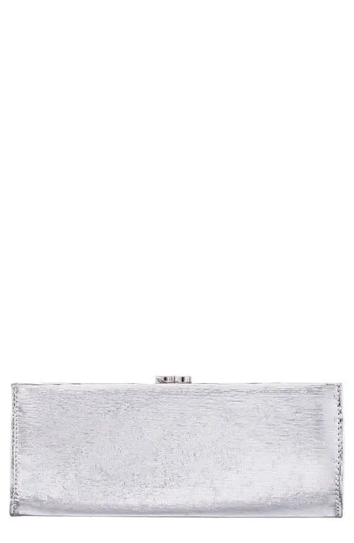 Nina Tierney Clutch With Optional Chain Strap - Silver