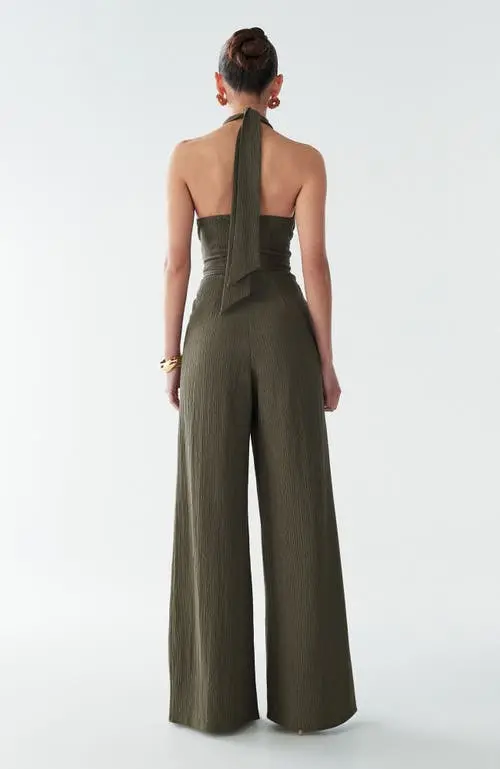 BWLDR Amber Halter Neck Wide Leg Jumpsuit