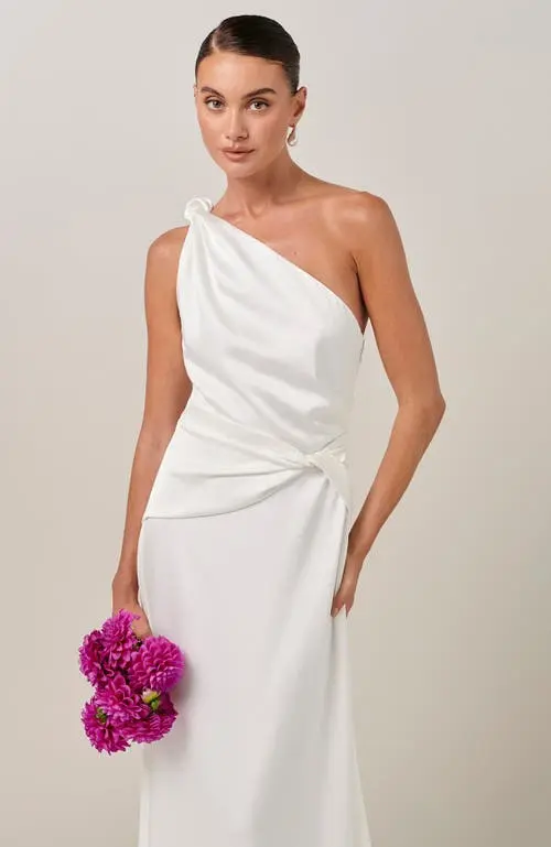 SAVEL Chiari Gown Asymmetrical Neckline, Maxi Length