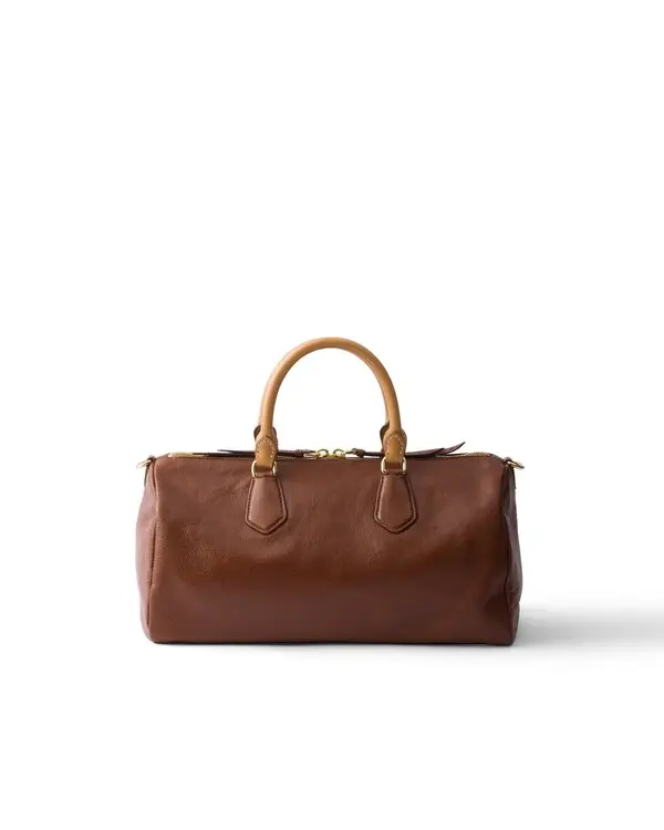 Prada Evasion Large Leather Top-handle Bag