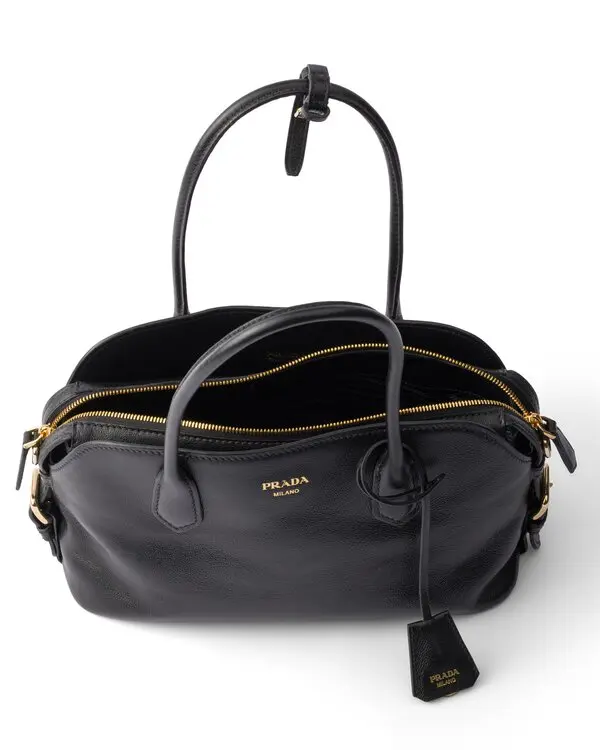 Prada Signet Medium Leather Tote Bag