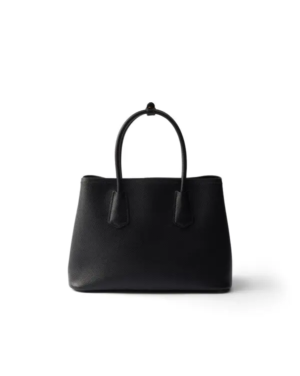Prada Double Medium Saffiano Leather Bag - Black