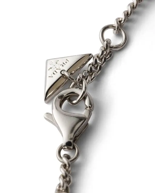 Prada Metal Bracelet With Enamel Lettering Logo