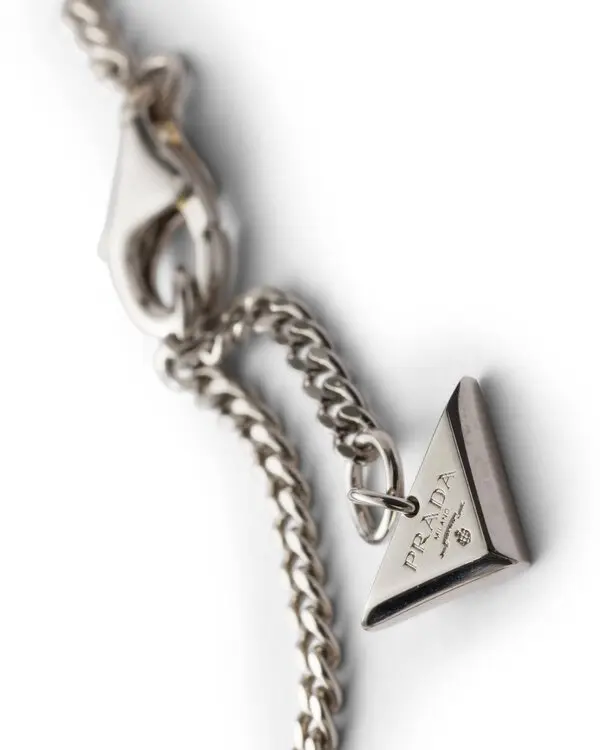 Prada Metal Lettering Logo Necklace