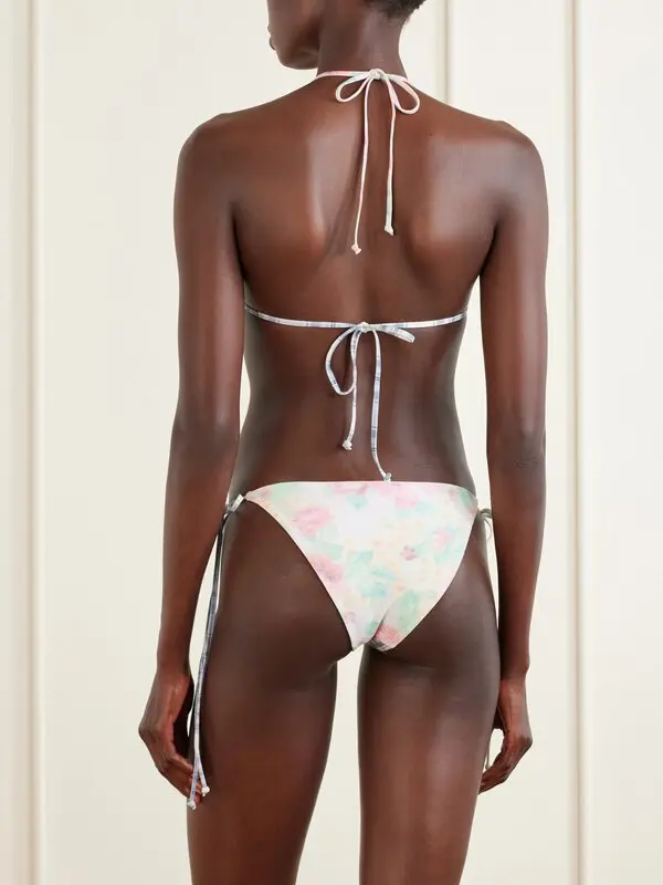 Acne Studios Eini Floral And Checked Bikini