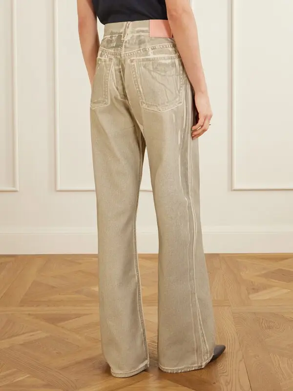 Acne Studios Printed Mid-rise Straight-leg Jeans - Green