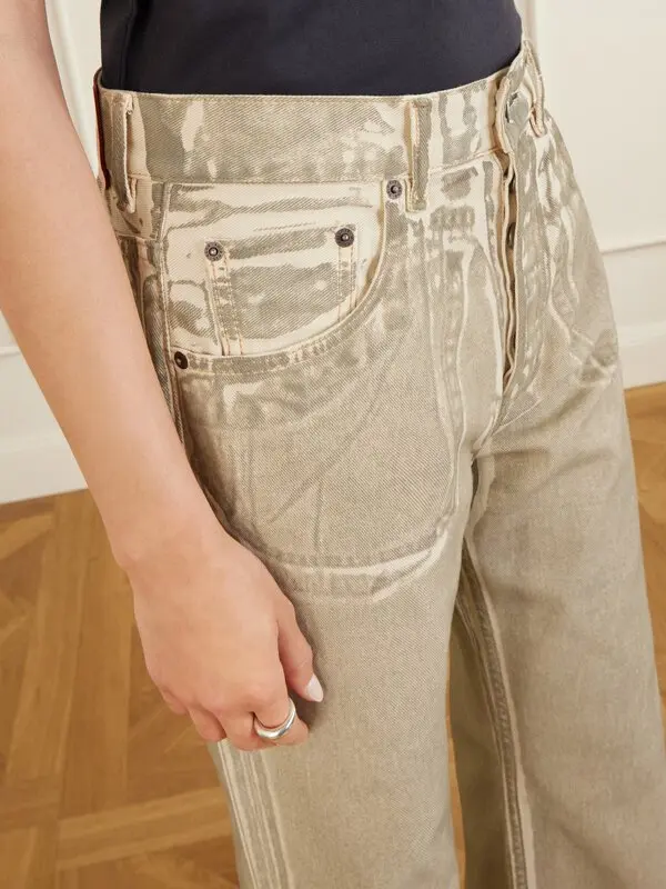 Acne Studios Printed Mid-rise Straight-leg Jeans - Green