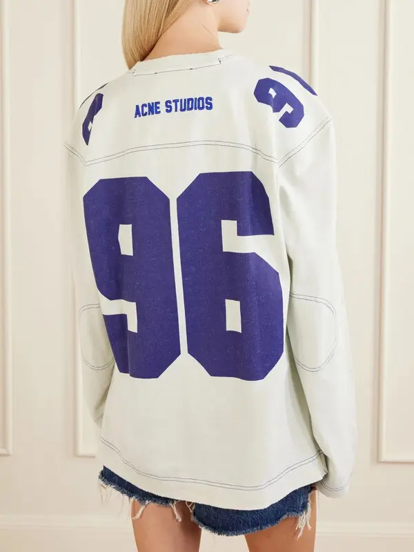 Acne Studios 96" Printed Cotton-jersey Sweater - Neutrals
