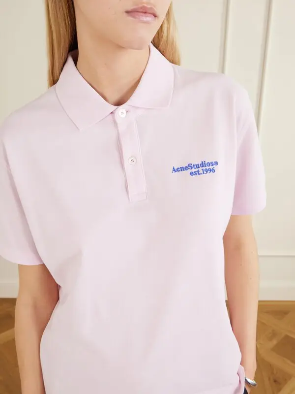 Acne Studios Embroidered Cotton-piqué Polo Shirt