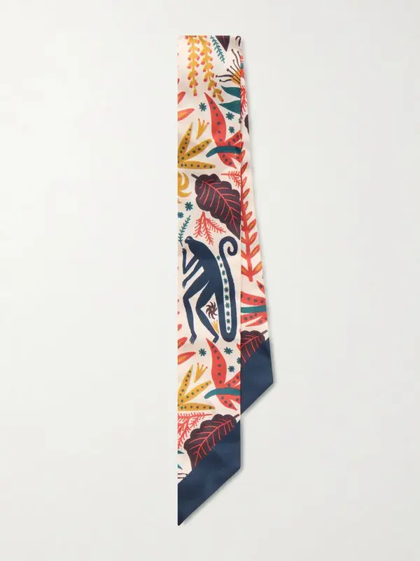 Etro Paisleyna Printed Silk Scarf - Neutrals