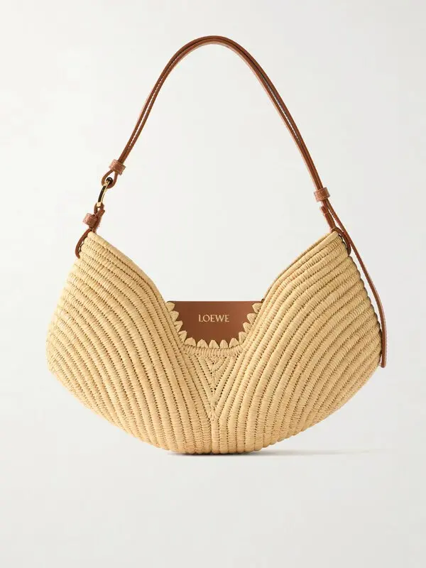 Loewe Medium Raffia Shoulder Bag - Neutrals