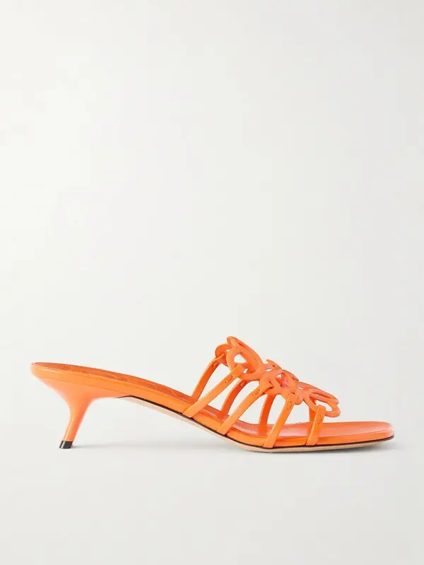 Loewe 45 Petal Anagram Leather Sandals - Orange