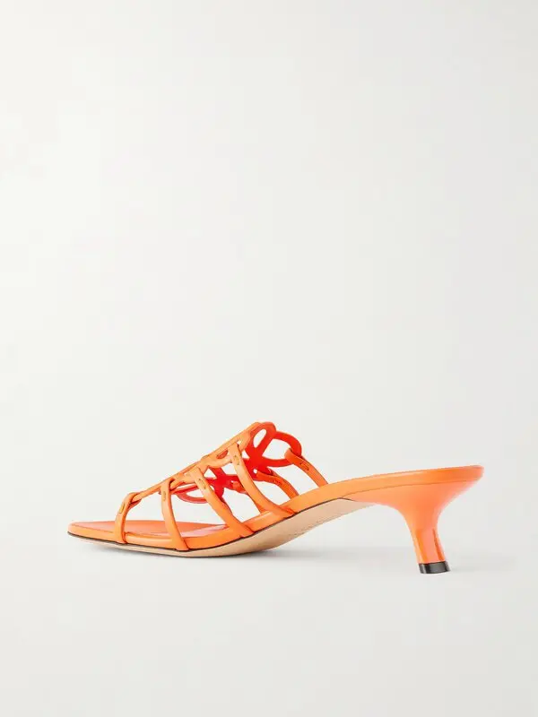 Loewe 45 Petal Anagram Leather Sandals - Orange