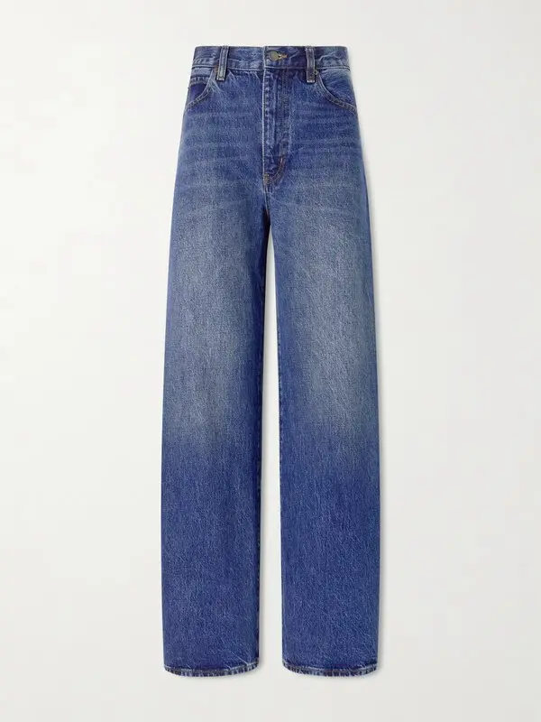 FRAME The Bow High-rise Wide-leg Jeans - Blue