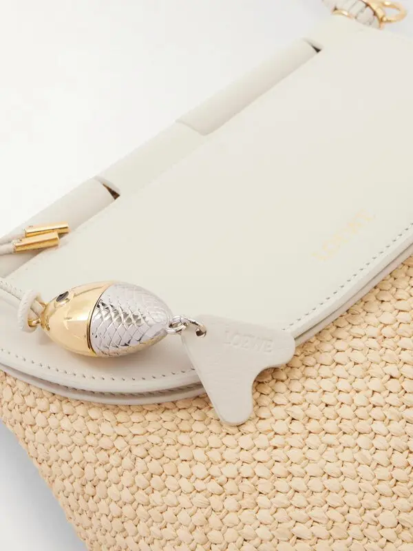 Loewe Pescador Raffia And Leather Shoulder Bag - Neutrals
