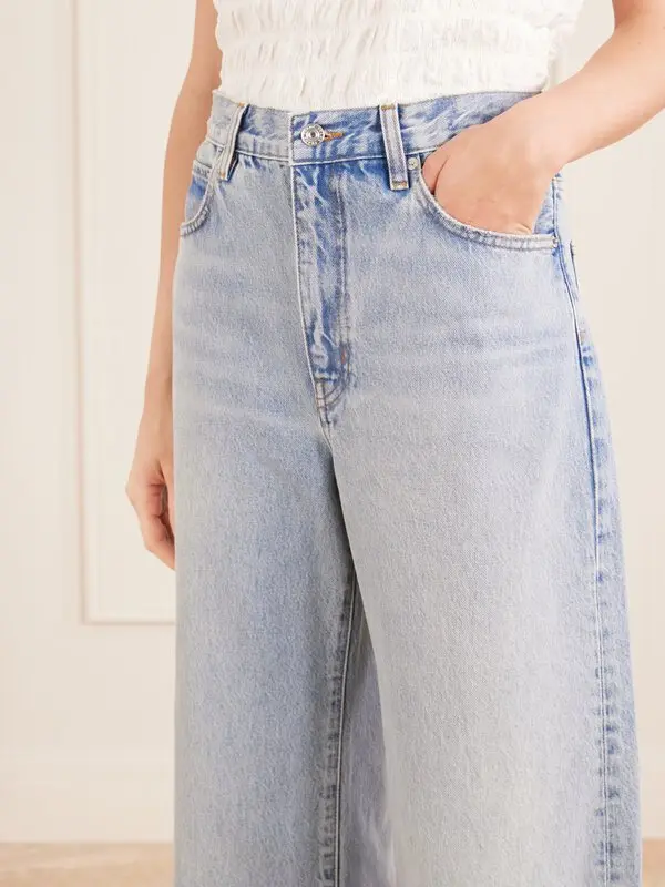 FRAME The Bow Crop High-rise Wide-leg Jeans