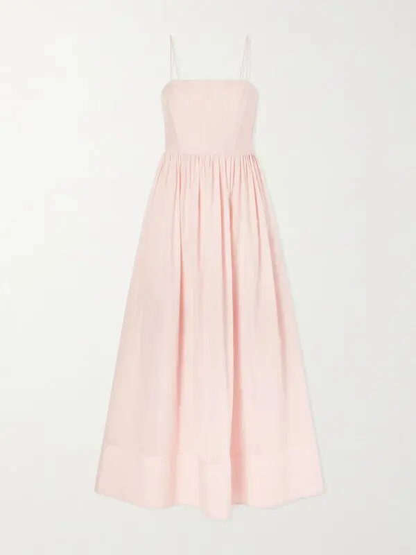 Aje Rosie Silk And Cotton-blend Maxi Dress - Pink