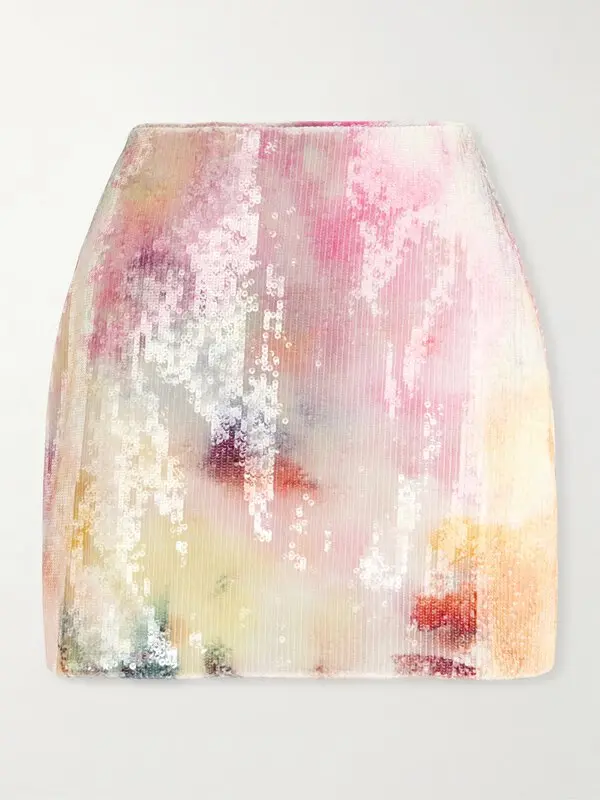 Aje Sybilla Sequin Mini Skirt - Pink
