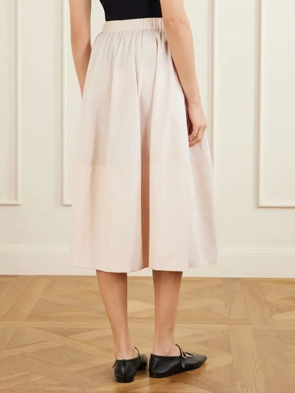 Co Bubble Paneled Cotton-poplin Midi Skirt