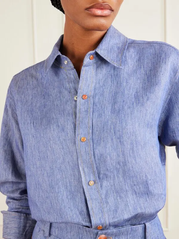 GOD’S TRUE CASHMERE God's True Cashmere Linen-denim Shirt