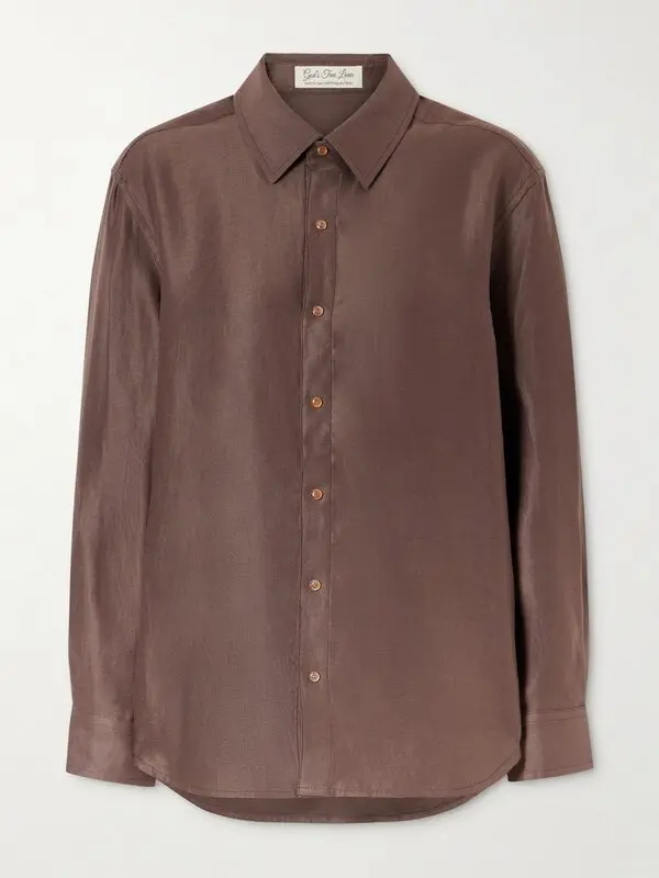 GOD’S TRUE CASHMERE God's True Cashmere Cocoa Linen Shirt