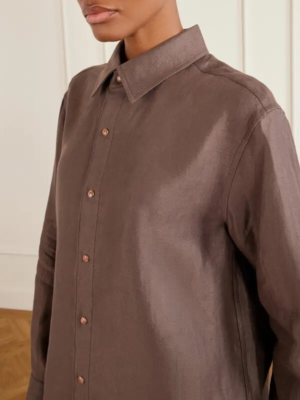 GOD’S TRUE CASHMERE God's True Cashmere Cocoa Linen Shirt