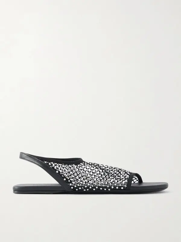 Christopher Esber Minette Crystal-embellished Leather Slingback Sandals - Black