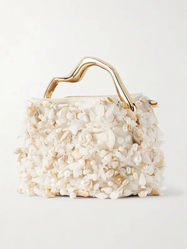 Cult Gaia Solene Mini Beaded Clutch - Neutrals
