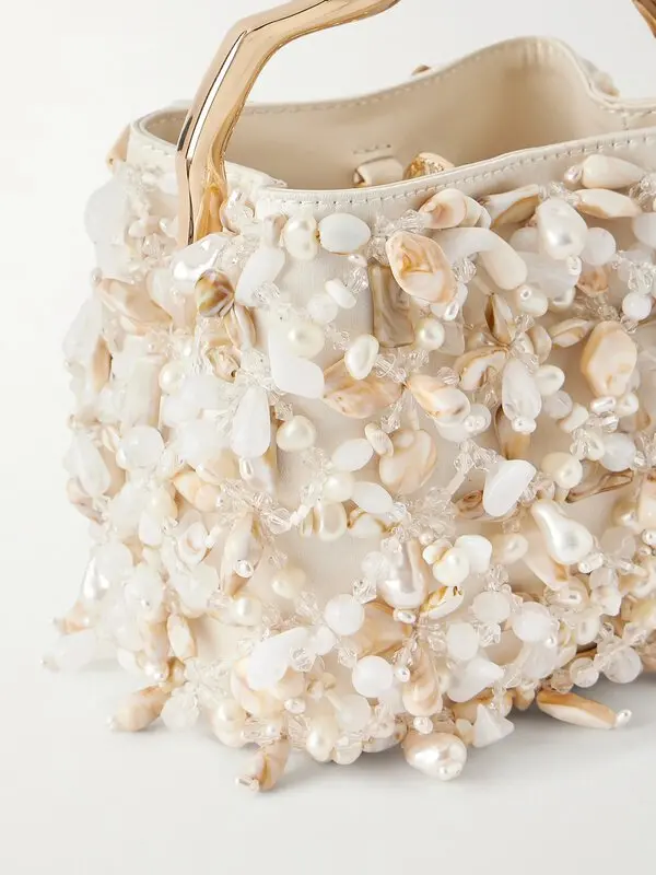 Cult Gaia Solene Mini Beaded Clutch - Neutrals