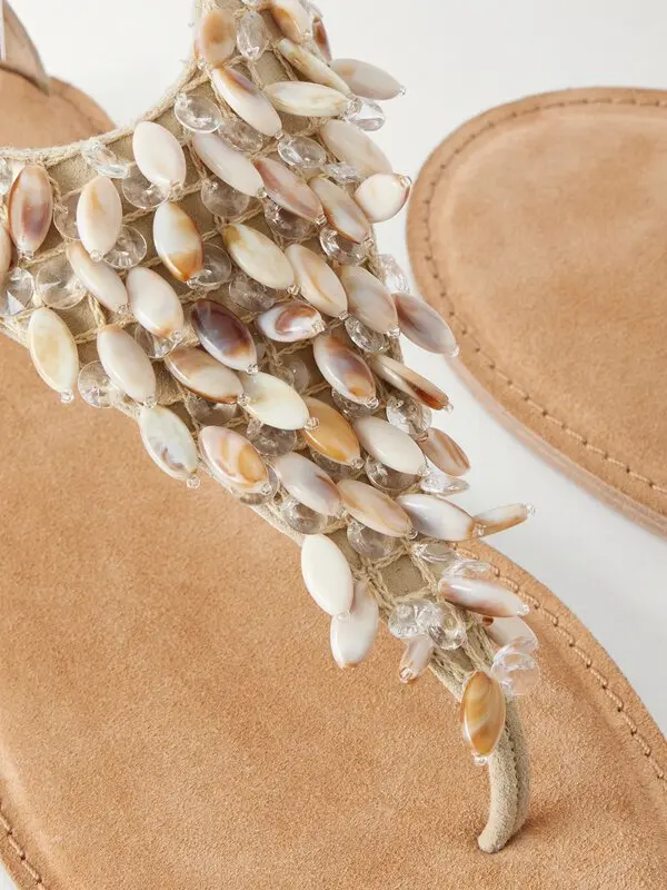 Balmain Embellished Suede Sandals