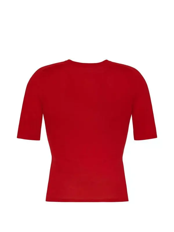 Adam Lippes Felix Short-sleeve Sweater - Red