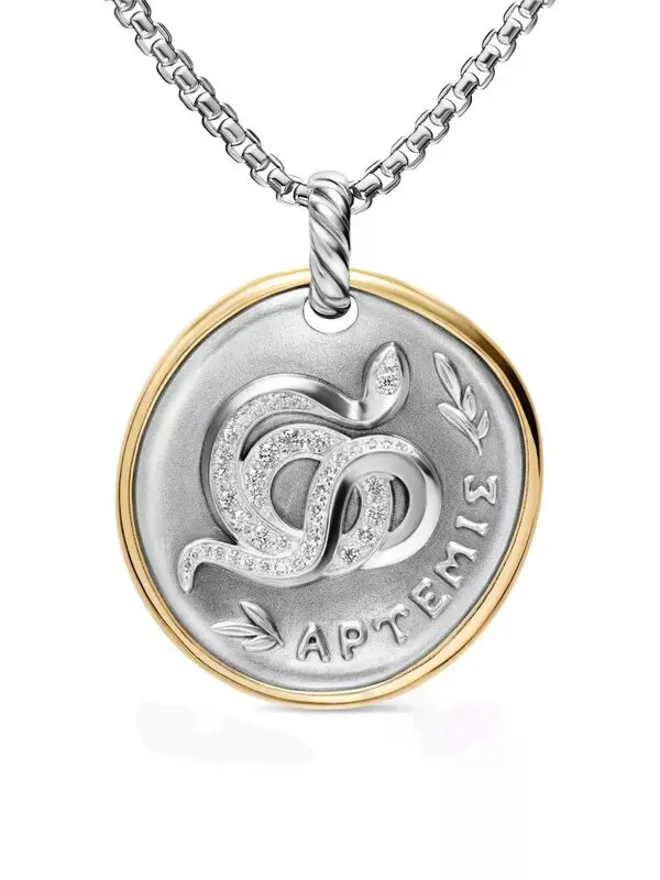 David Yurman Artemis Medallion Amulet With Diamonds - Silver