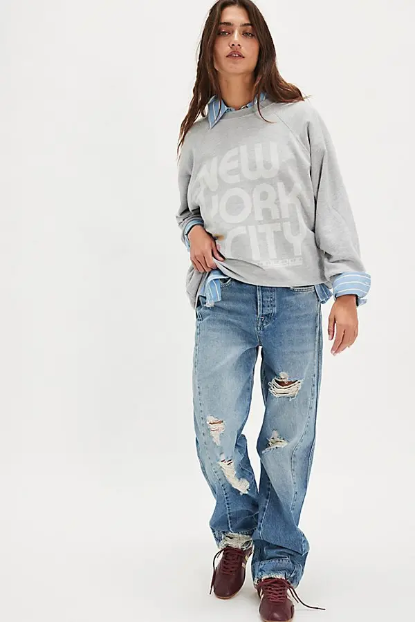The Original Retro Brand New York Subway Graphic Crewneck - Grey