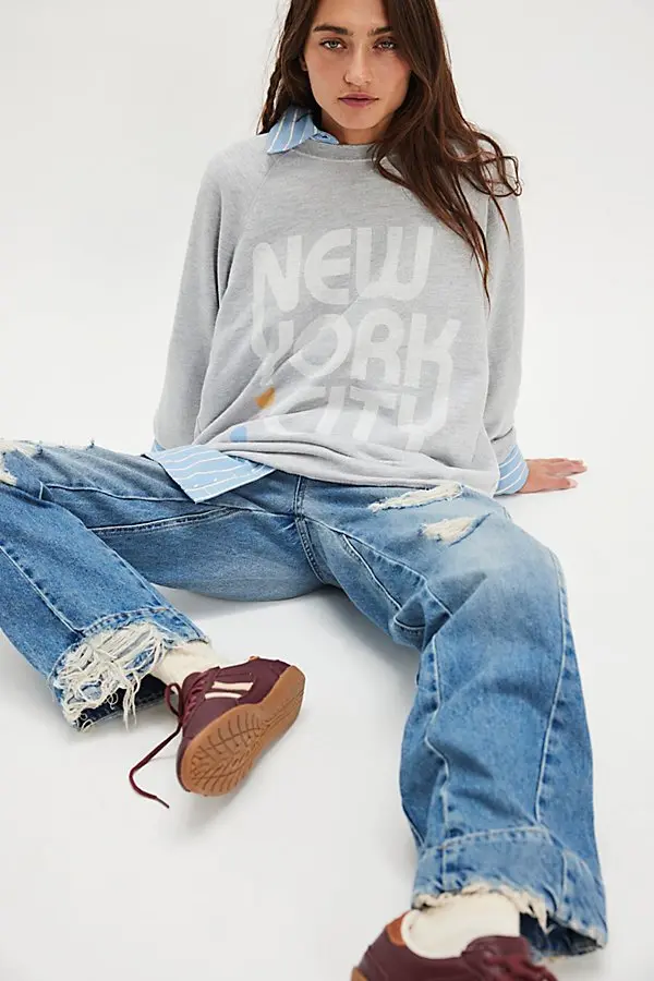 The Original Retro Brand New York Subway Graphic Crewneck - Grey
