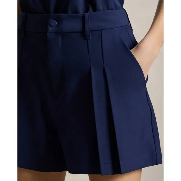 Ralph Lauren Stretch-twill Pleated Shorts - Refined Navy