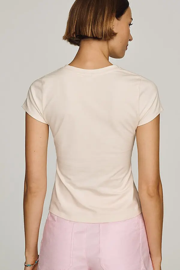 Maeve Cropped Cotton-blend T-shirt - Ivory